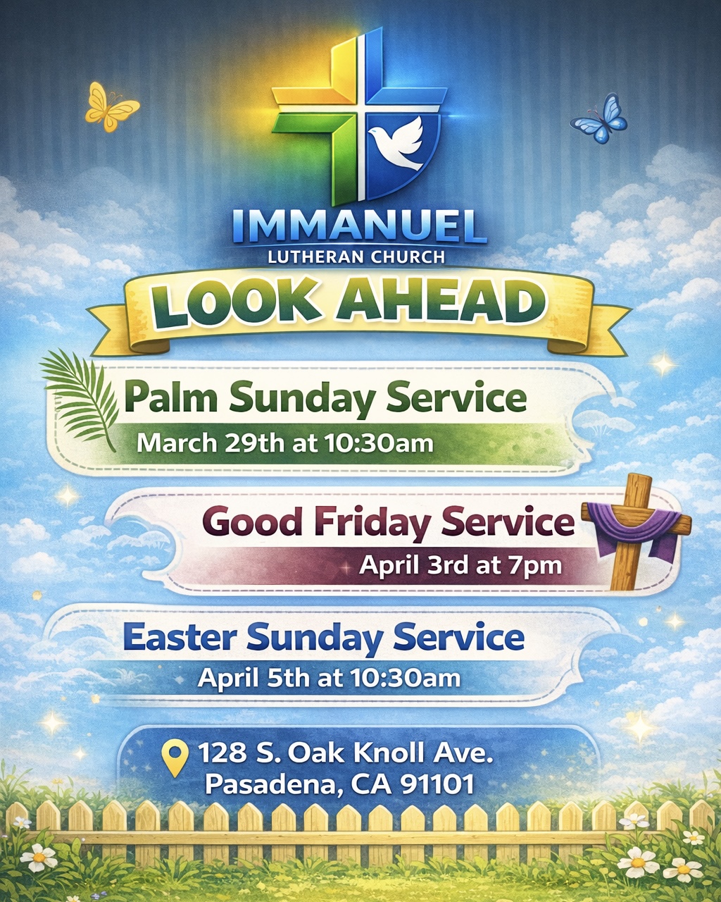 Join us for our Holy Week Services | Immanuel Lutheran Church